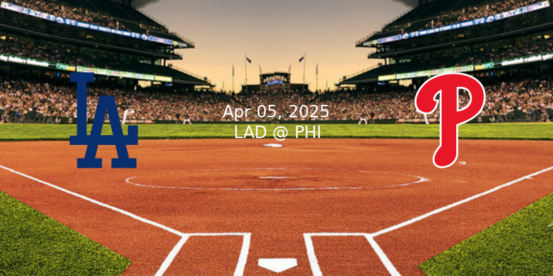 Betting Tips and Odds for Dodgers vs Phillies - Saturday April 5th, 2025 - WriteNow™ by EV Analytics
